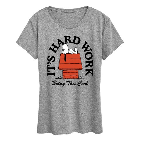 Women's Peanuts Hard Work Being Cool Snoopy Short Sleeve Graphic T ...
