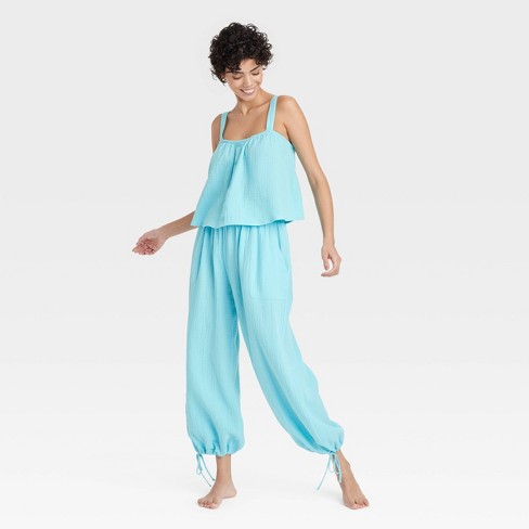 Women's Cotton Gauze Tank Top - Colsie™ Blue Xl : Target