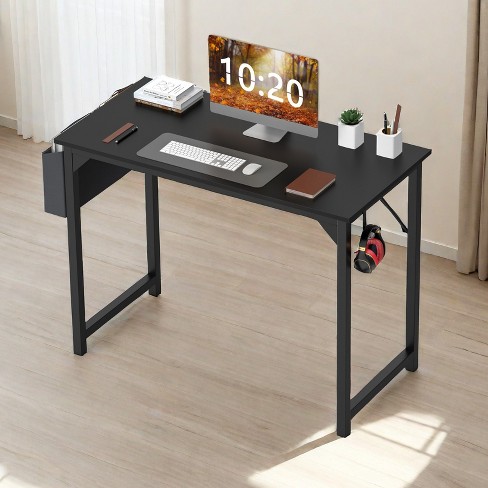 Glasflength Desks Computer Desk With Storage Bag And Headphone Hook ...