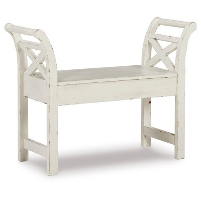 Fossil Ridge Storage Bench Beige - Signature Design By Ashley : Target