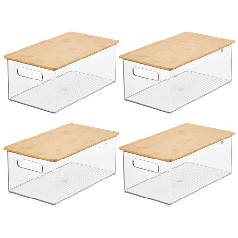 Mdesign Plastic Kitchen Food Storage Bin With Lid - 4 Pack : Target