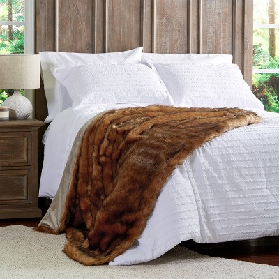 Faux Fur Throw Blanket - 60x70 Hypoallergenic Premium Imitation ...