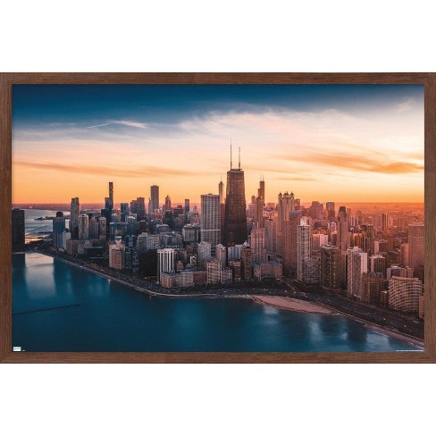Trends International Cityscapes - Chicago, Illinois Framed Wall Poster ...