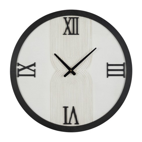 Novogratz 24"x24" Wood Geometric Art Deco Inspired Line Art Wall Clock ...