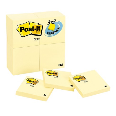 Post-it Notes Value Pack, 3" X 3", Canary Yellow, 24 Pads : Target