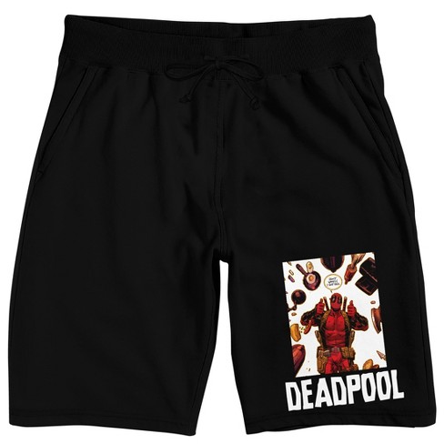 Marvel Universe Deadpool Attack Lounge Men's Black Lounge Shorts-large ...