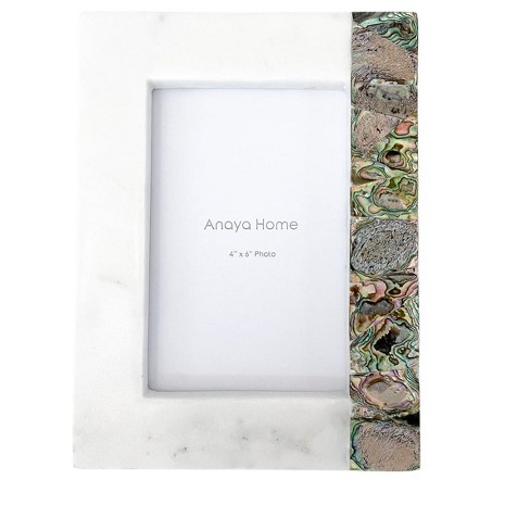 Rainbow Mother Of Pearl White Marble Picture Frame - Anaya : Target