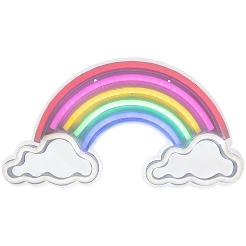 Northlight 15.75" Led Neon Style Rainbow And Clouds Wall Sign : Target
