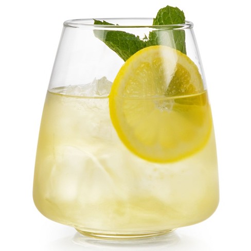 Libbey Stemless Stackable Tapered All Purpose Wine Glasses, 16-ounce ...