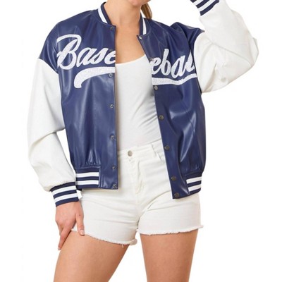 Women's Baseball'sequins Bomber Jacket - Fantastic Fawn M : Target