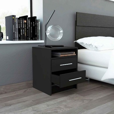 Xiyuyeu 14.7 Inch Wide Nightstand With 2 Drawers,side Table With Large ...