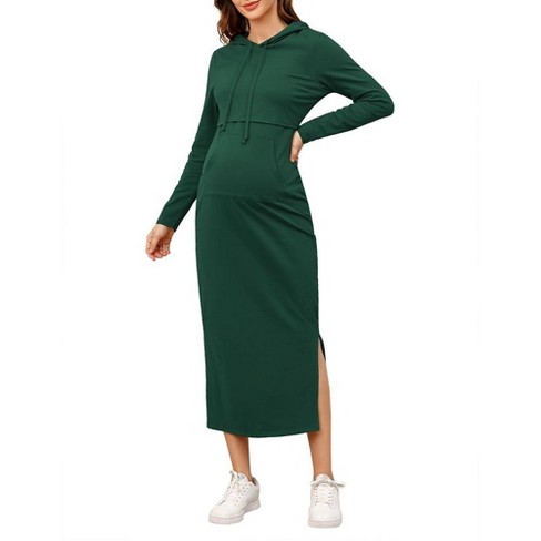 Womens Maternity Hoodie Dresses Long Sleeve Maternity Nursing Dresses ...