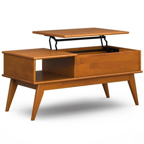 Wyndenhall Tierney Lift Top Coffee Table Teak Brown: Modern Mid-century ...