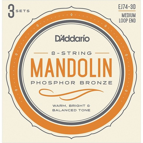 D'addario Ej74-3d Phosphor Bronze Medium Mandolin Strings, 11-40 (3 ...