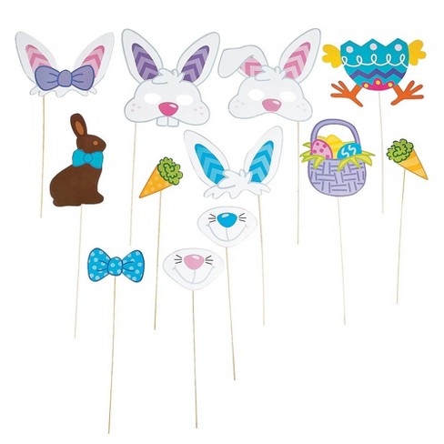 Fun Express Easter Photo Booth Egg Hunt Party Stick Props - Includes ...