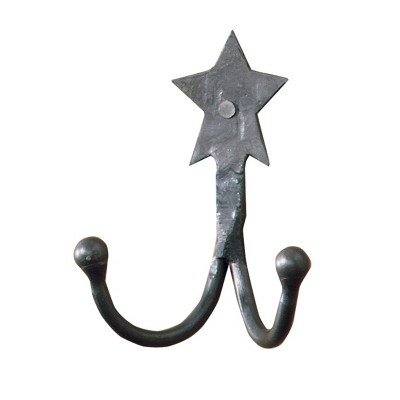 Millwork Double Row Hook Shelf Wood And Zinc Metal Silver/light Amber ...