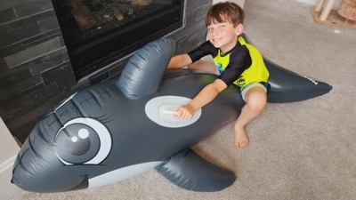Poolmaster Jumbo Whale Rider Inflatable Swimming Pool Float - Gray ...