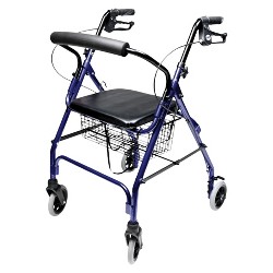 Drive Medical 3 Wheel Walker Rollator With Basket Tray And Pouch, Flame ...