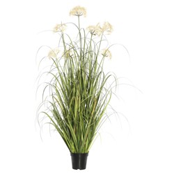 48" Artificial Grass With Pomp Balls In Pot - Vickerman : Target
