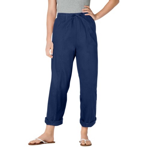 Woman Within Women's Plus Size Tall The Boardwalk Pant - 18 T, Navy ...