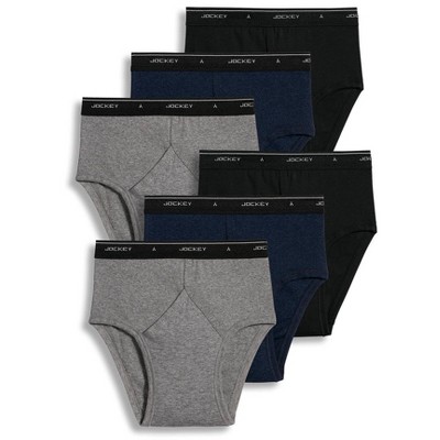 Jockey Men's Classic Low Rise Brief - 6 Pack 38 Denim/cinder Heather ...