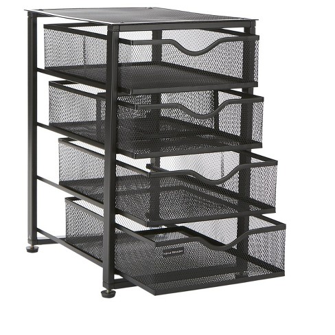 Mind Reader 4-tier Rolling Mesh Office Cart : Target