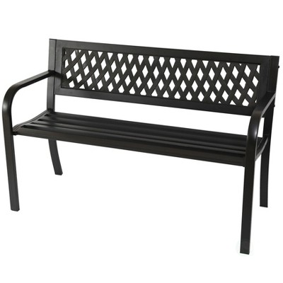 Gardenised Patio Steel 47" Park Bench For Garden Weather Resistant : Target