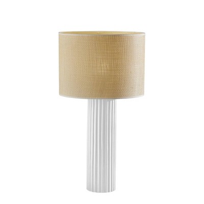 Adesso Primrose Large Table Lamp White: Ceramic Body, 3-Way Switch, UL ...