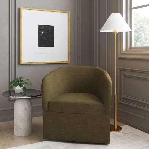 Rhea Swivel Chair In Linen Olive - Threshold™ : Target