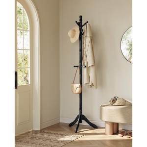 Solid Wood Coat Rack and Stand, Free Standing Hall Coat Tree with 10 ...