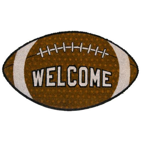 Football Coir Doormat Fall Welcome Natural Fiber Outdoor 30" X 18 ...