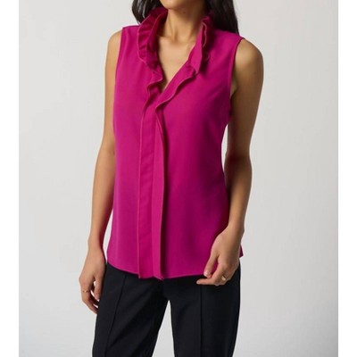 Women's Georgette Top With Ruffles - Joseph Ribkoff 10 : Target