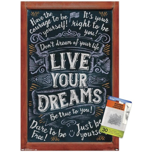 Trends International Live Your Dreams Unframed Wall Poster Print Clear ...