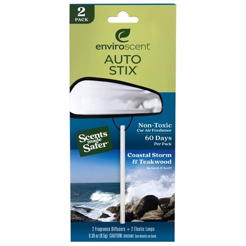 Enviroscent Auto Stix 2pk Coastal Storm And Teakwood: Car Freshener ...