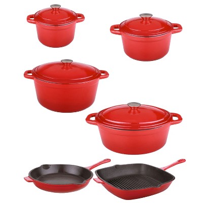 Berghoff Neo 10pc Cast Iron Cookware Set, Red : Target