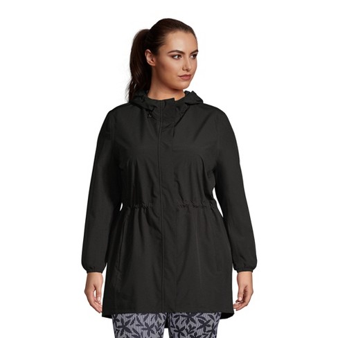 Lands' End Women's Plus Size Waterproof Hooded Packable Raincoat - 2x ...