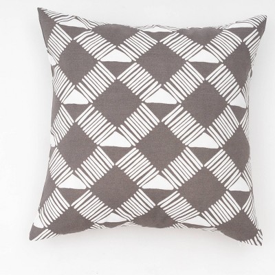 18"x18" Trellis Indoor/outdoor Square Throw Pillow Dark Gray ...