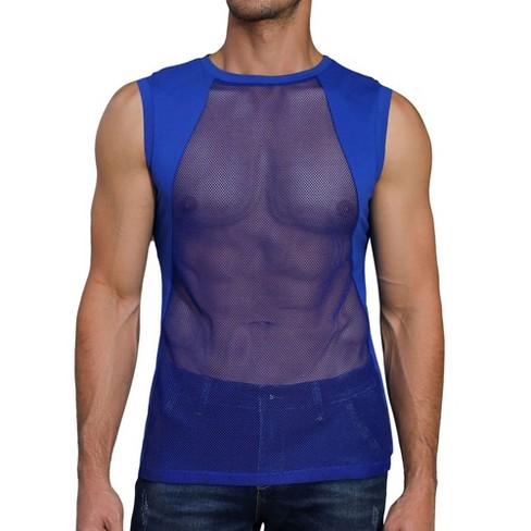 Men's Mesh Sheer Tank Top See Through Sleeveless Tops Shirts For ...
