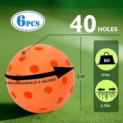 Gse Pickleball Complete Set With Pickleball Net, 4 Wooden Paddles, 6 ...