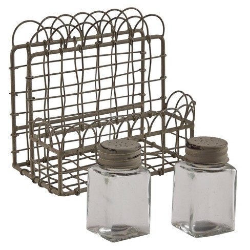 Park Designs Vintage Shabby Chic Wire Salt And Pepper Caddy : Target
