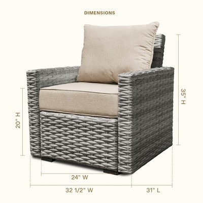 Honeycomb Outdoor Carmel Seat - Ash Grey Wicker Chair With Artichoke ...