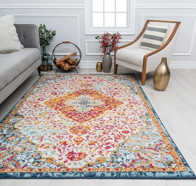Rugs America Harper Hy50m Sweet Nectar Abstract Vintage White Area Rug ...
