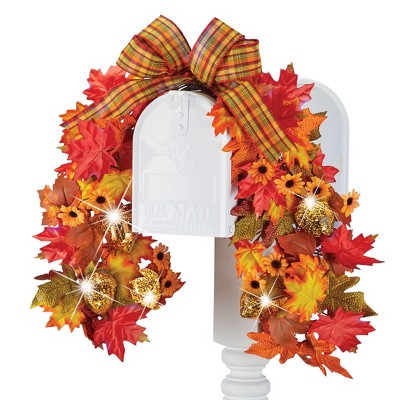 Collections Etc Led Lighted Thanksgiving Harvest Wall Swag : Target