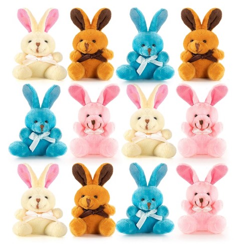 Prextex Easter Colored Soft Plush Bunnies Stuffed Rabbit Animal Toy- 12 ...