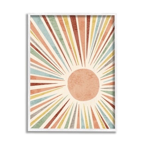 Stupell Bold Abstract Summer Sun Rays White Framed Giclee, 24 X 30 : Target