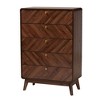 Baxton Studio Markell Wood 5 Drawer Storage Chest Walnut Brown/gold ...