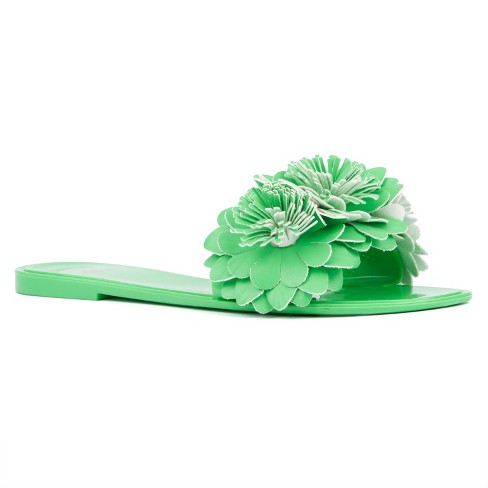 New York & Company Women's Anella Flat Sandal - Green, 8 : Target