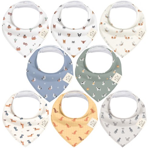 8pk Organic Baby Bandana Bibs, Baby Drool Bibs For Baby Boy, Girl, Baby ...