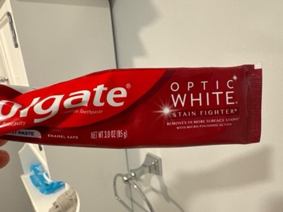 Colgate Optic White Advanced Teeth Whitening Toothpaste Sparkling White ...