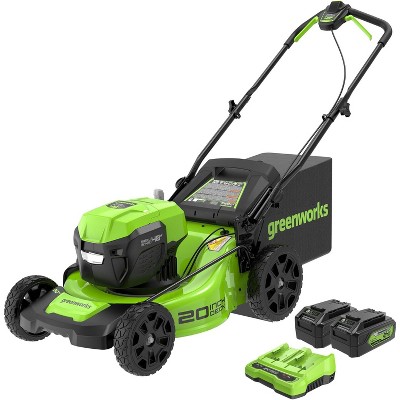 Greenworks 48V (24V x 2) 20" Cordless Push Mower w/2 4.0 Ah USB ...